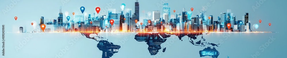 World map with sound icons at major locations Stock Illustration ...