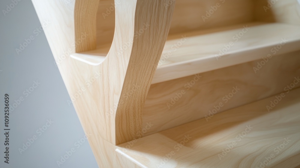 Sophisticated ash wood staircase with sleek lines showcased in a ...