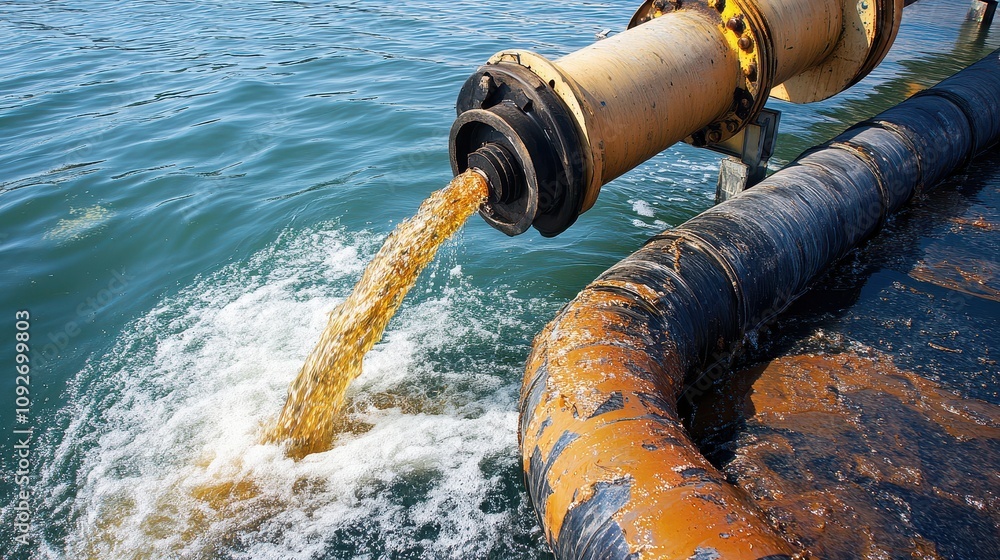 Oil Spill Management Concept, Heavy Duty Pumps for Transferring Spilled ...