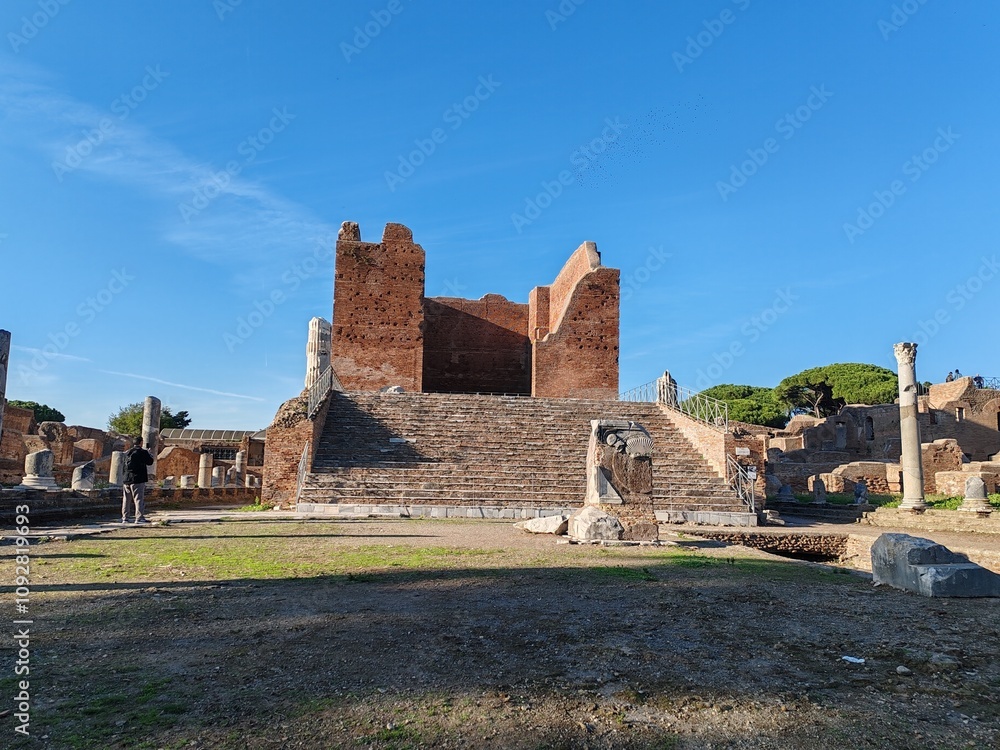 Ostia Antica, Rome - November 3, 2022, Capitolium, the main temple of ...