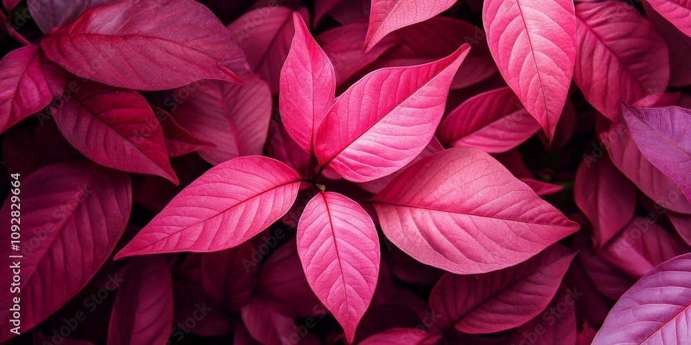 Daun dengan garis pink yang mencolok, menambah keindahan visual ...