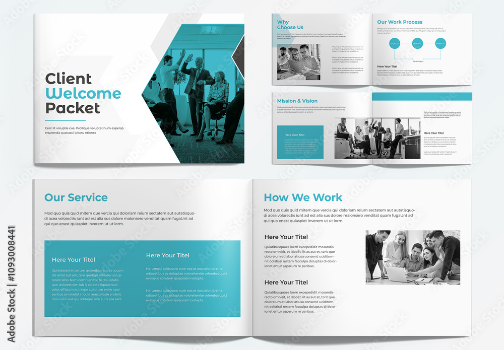 Client Welcome Packet Magazine Layout Stock Template | Adobe Stock