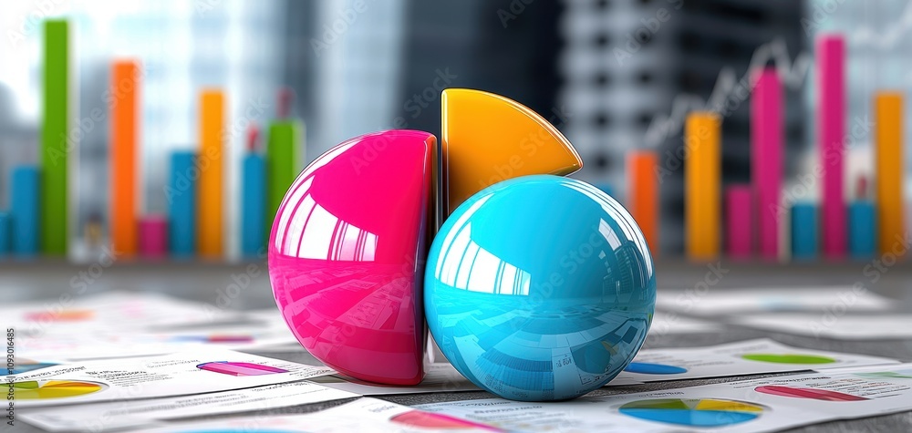 chart diagram finance graph concept. A vibrant visual featuring ...