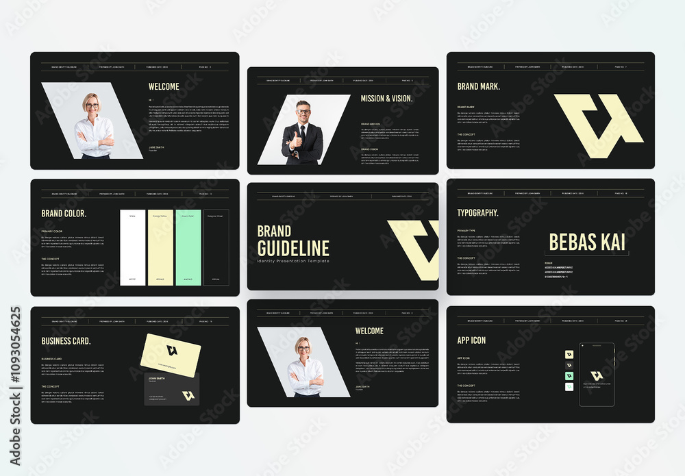 Brand Guideline Presentation Layout Stock Template | Adobe Stock