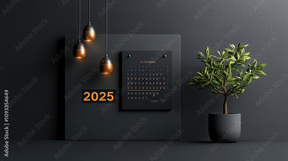 ภาพประกอบสต็อก Goal setting and planning in 2025 concept. Year-at-a ...