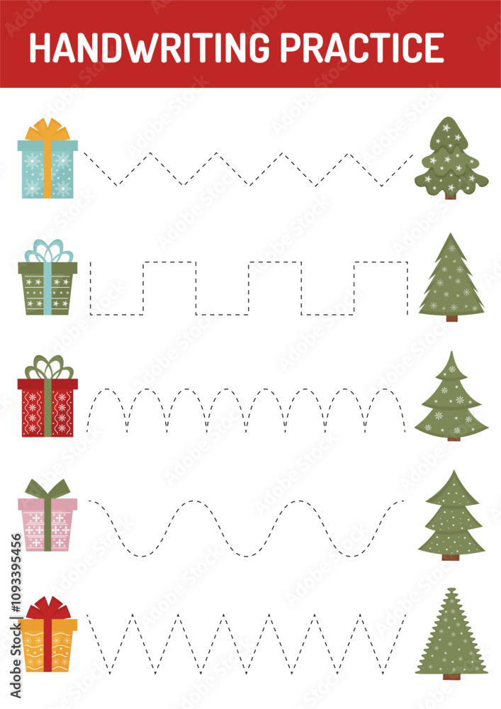 Tracing lines, handwriting training worksheet for kids. Writing ...