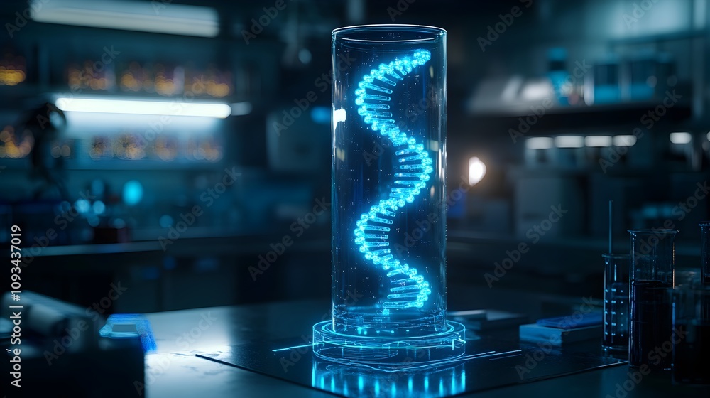 Advanced genetic research experiment laboratory digital visualization ...