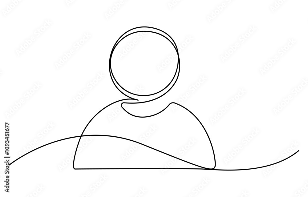 Single one line drawing Contact us icon concept. Continuous line draw ...