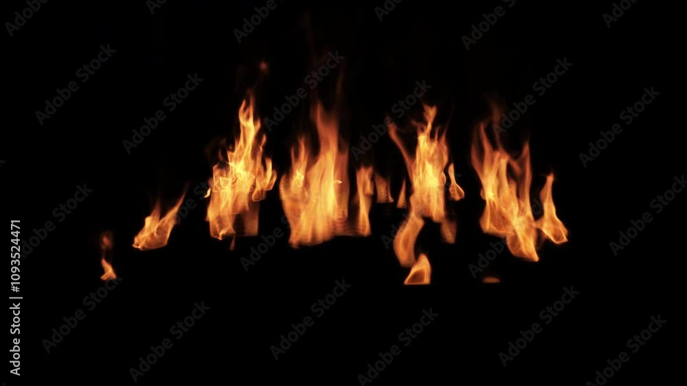 Looping Intense Fire Flame with Ground Fire Effects for Dramatic ...