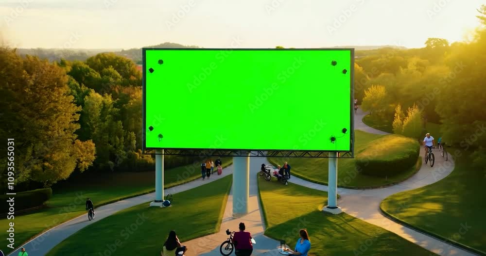 a green screen billboard blending into the landscape for potential ...