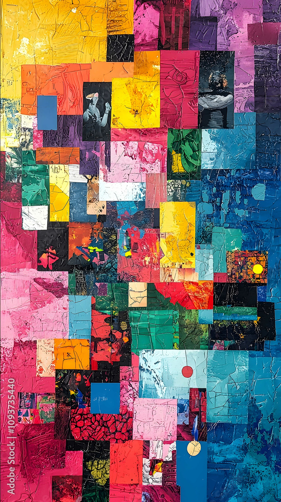 Imagen principal Un collage dinamico y colorido en formato vertical ...