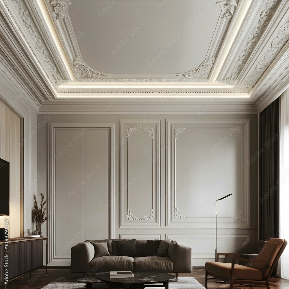 neo classical cieling light molding minimal classy linear molding less ...