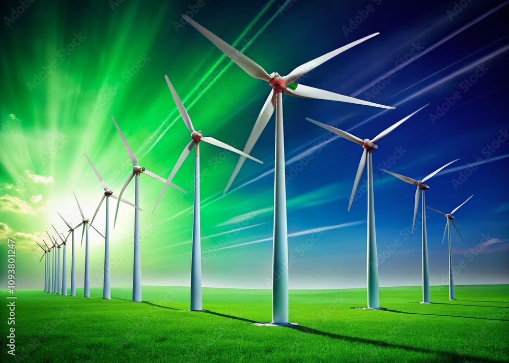 Candid Photography of Wind Turbines on Green Screen Background ...