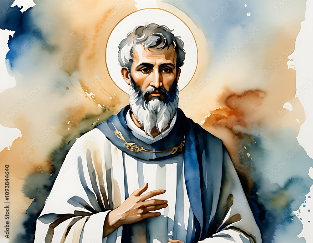 Watercolour Painting of Saint Timothy. Timothy or Timothy of Ephesus ...