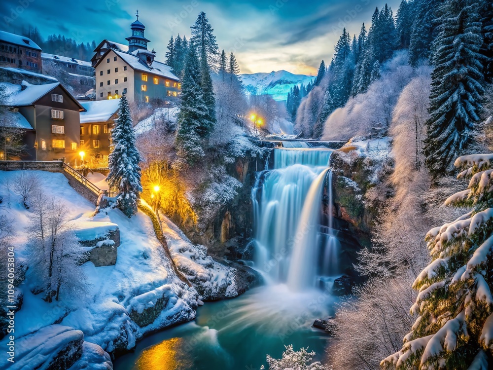 Surreal Waterfall Cascade in Bad Gastein, Austria: A Dreamlike Scene of ...