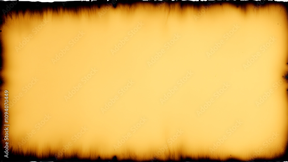Burnt vintage parchment paper texture with darkened edges, featuring an ...