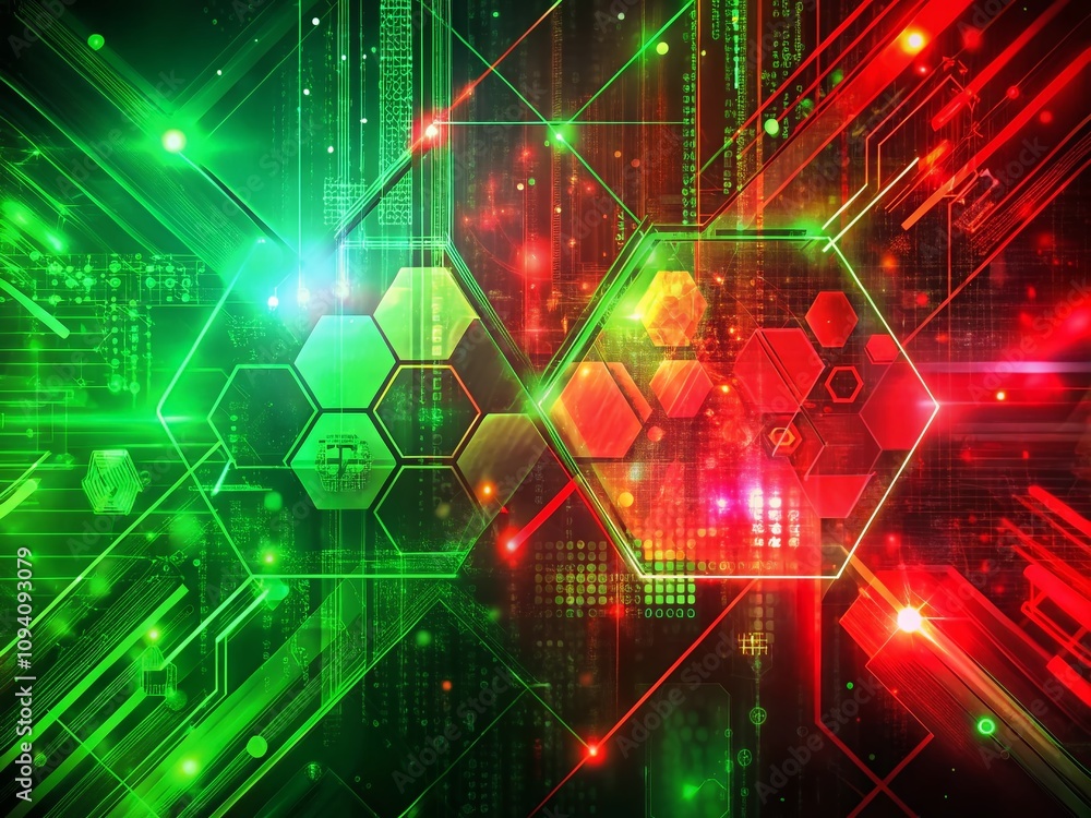 Vibrant Green and Red Abstract Psychedelic Digital Glitch Background ...