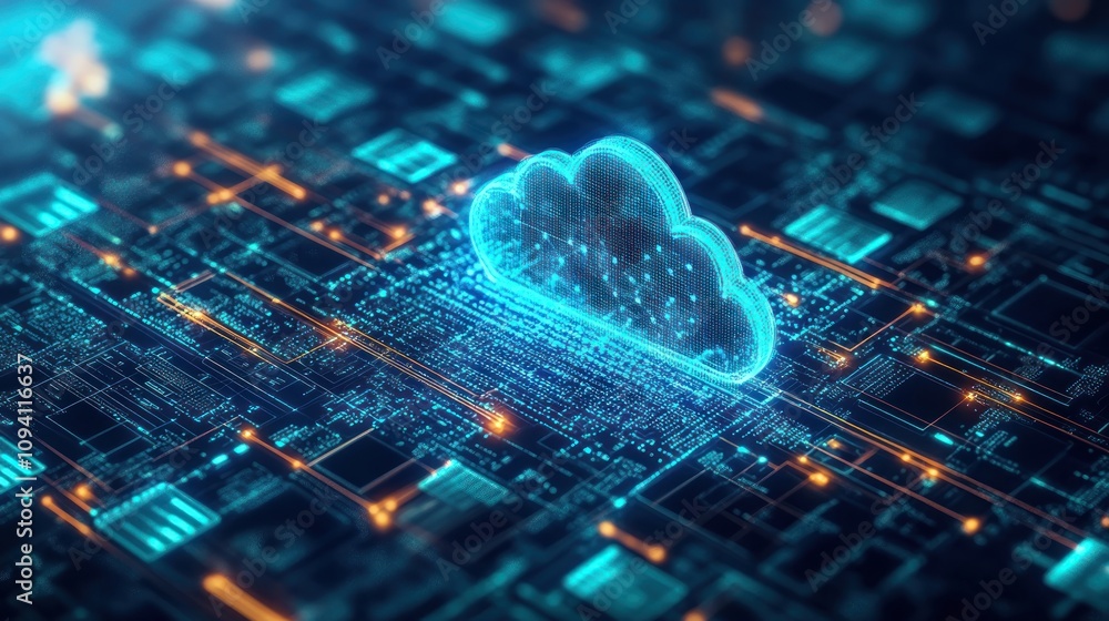 An enterprise-level cloud computing solution visualized as a complex ...