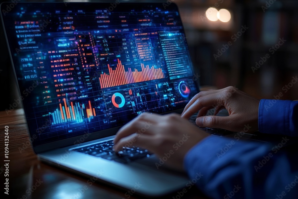 Data Analyst Working on Business Analytics Dashboard with Charts and ...