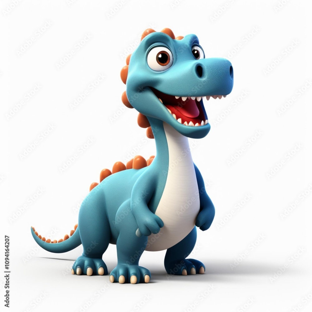 Cute Dinosaur Icon - 3D rendered cartoon dinosaur, a perfect ...