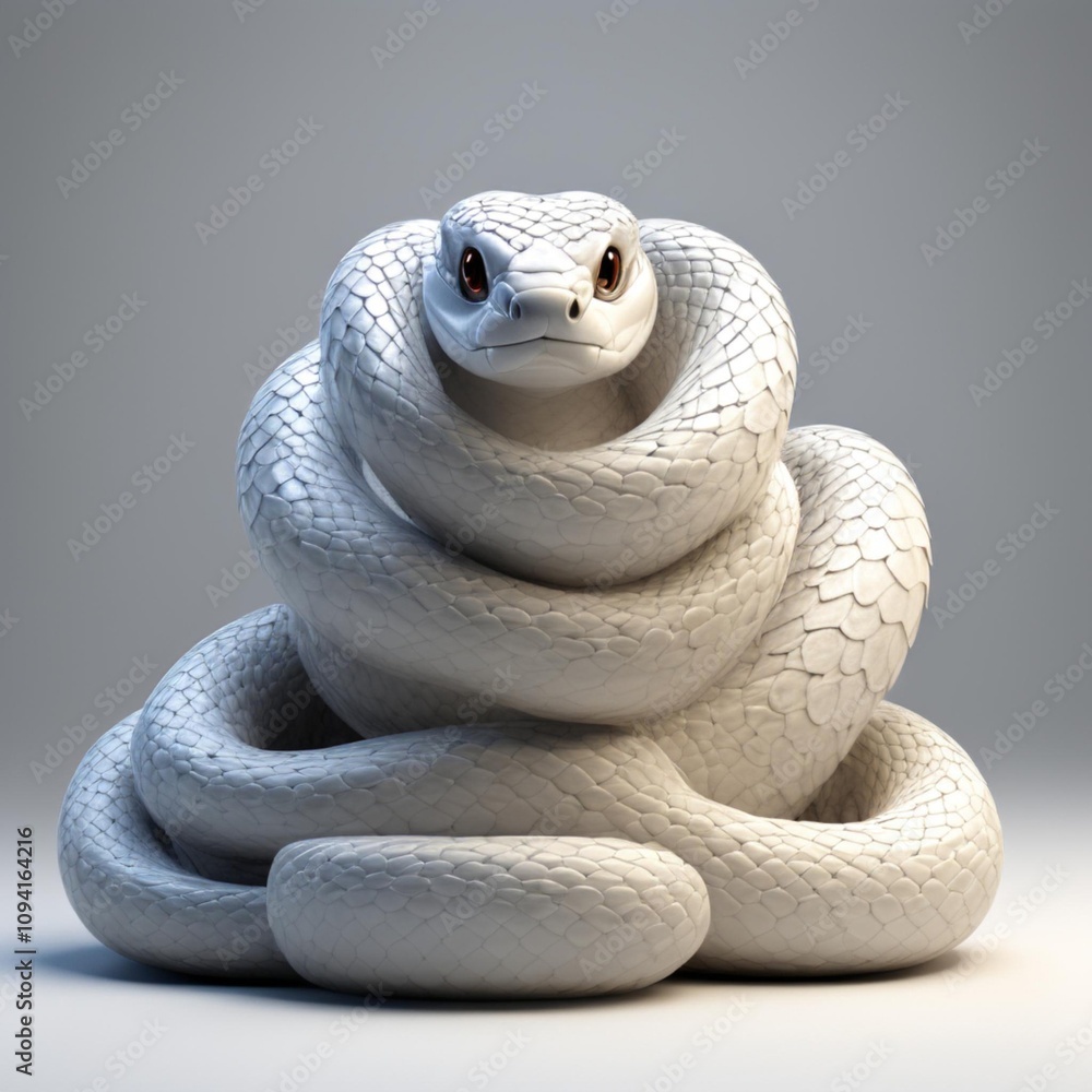 White Corn Snake Icon - Adorable pet snake image, suitable for various ...