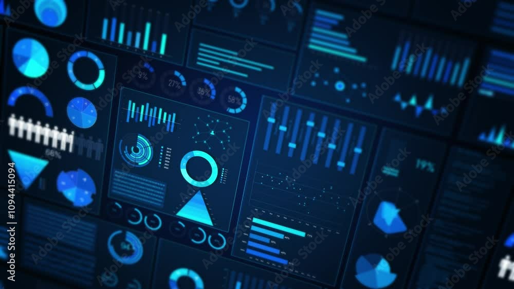 Finance 4K corporate business growth graph chart icon. diagram charts ...