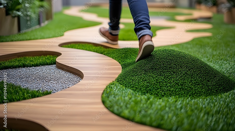 Sensory Pathway A winding pathway made from different materials like ...