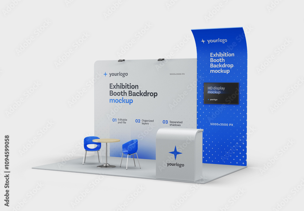Exhibition Stand Mockup, Booth Backdrop Stock Template | Adobe Stock