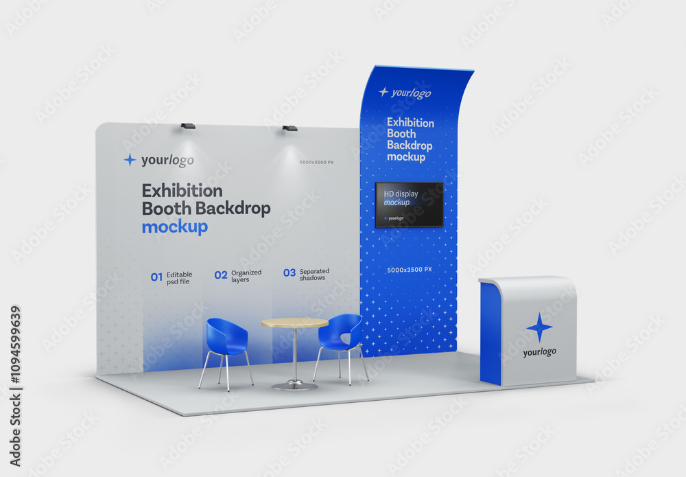 Exhibition Stand Mockup, Booth Backdrop Stock Template | Adobe Stock