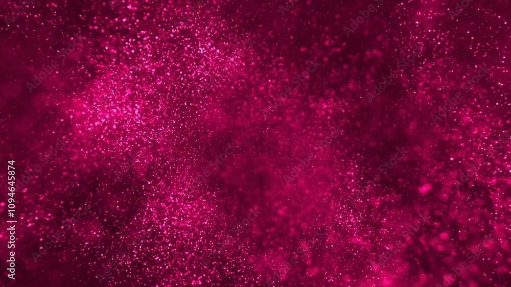 Abstract background animation with glittering shiny pink particles and shallow depth of field ...
