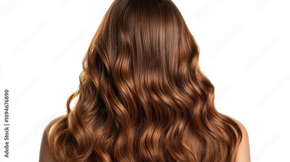 Beautiful model girl with Brown hair strand,silky healthy chestnut wavy ...