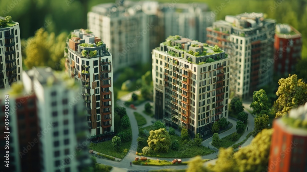 Urban Living Concepts with Modern Architecture and Green Spaces in a ...