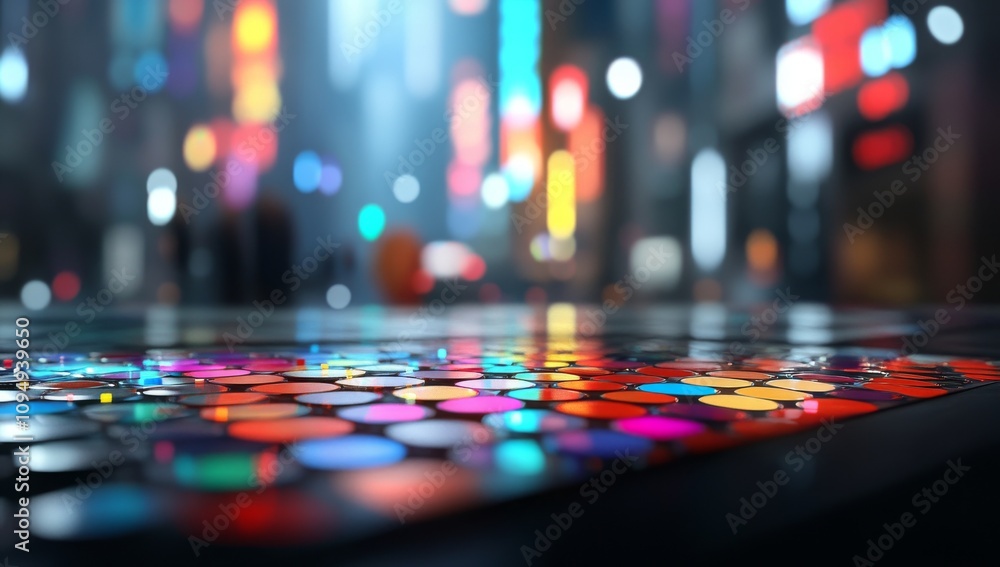 Digital art representation of electric grid with stock market charts ...