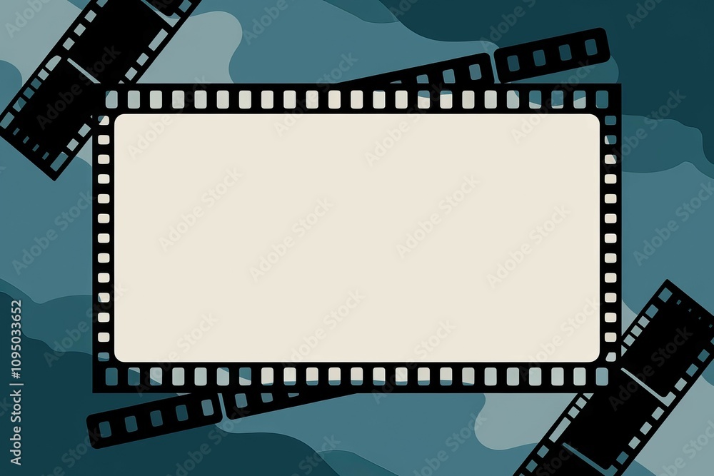 Film reel frame border. Blank movie film frame, perfect for adding text ...