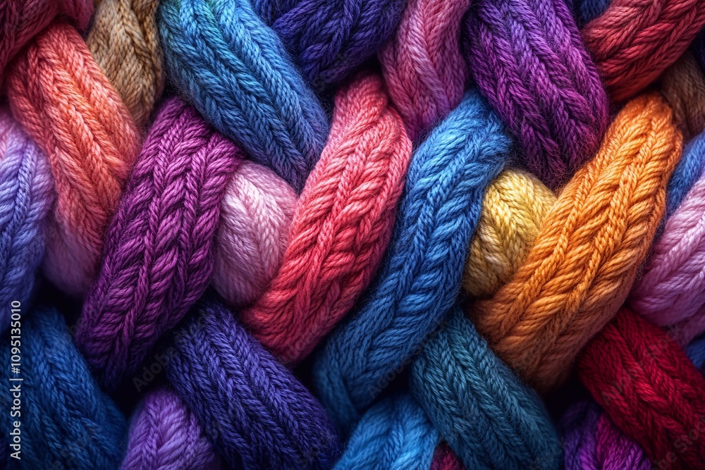 This background consists of colorful bright threads that are woven into ...