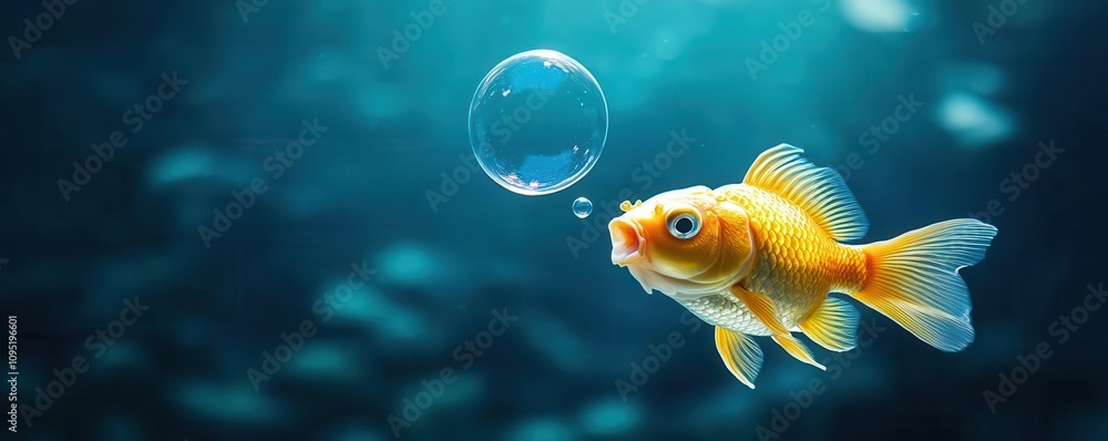 Fish blowing bubbles with blank speech bubble, perfect for underwater ...