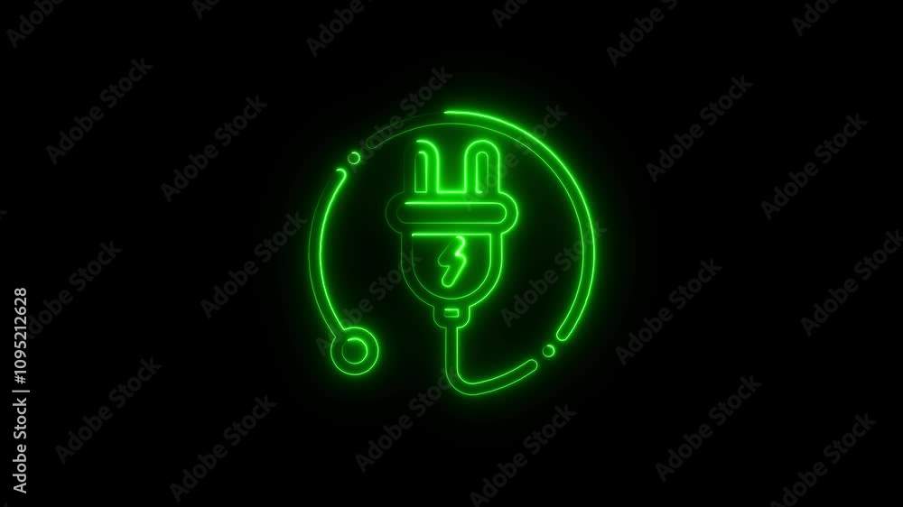 Neon Supply icon on dark background. Glowing animated Supply symbol ...