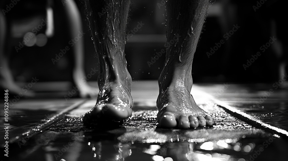 Wet Feet, Black and White Photography: A Dramatic Close-up of Bare Feet ...
