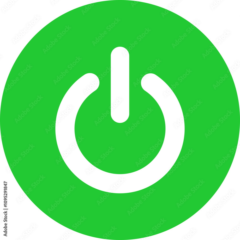 Power On Button icon in flat. vector for apps or web Energy switch ...