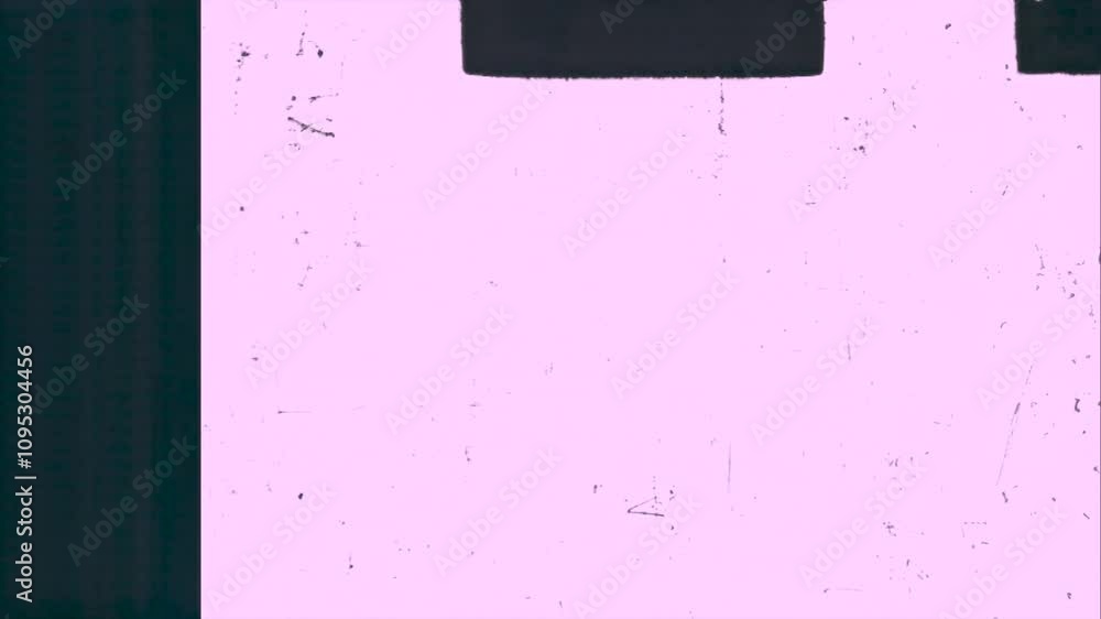 Vintage pink and black film clutter texture overlay, visible noise ...