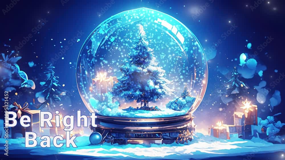 Enjoy winter scene snow globe showcasing bright Christmas tree ...