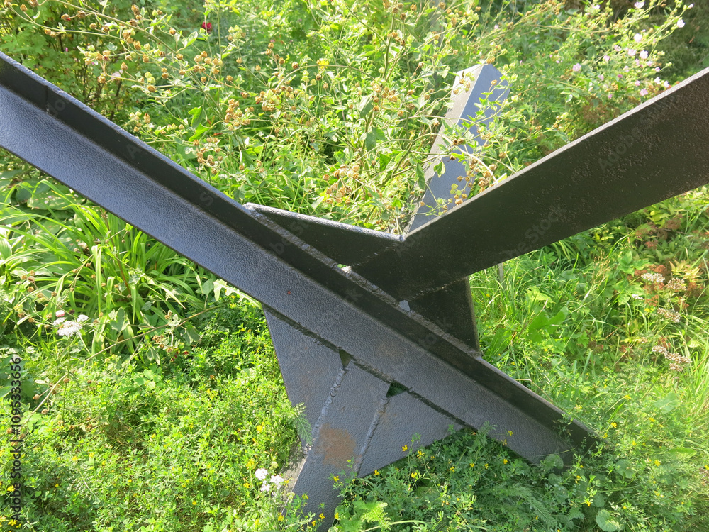 metal anti-tank barrier from the Second World War Stock Photo | Adobe Stock