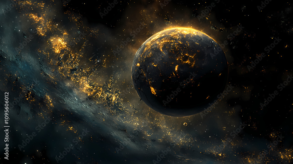 A mesmerizing high-resolution view of earth from space at night showing ...