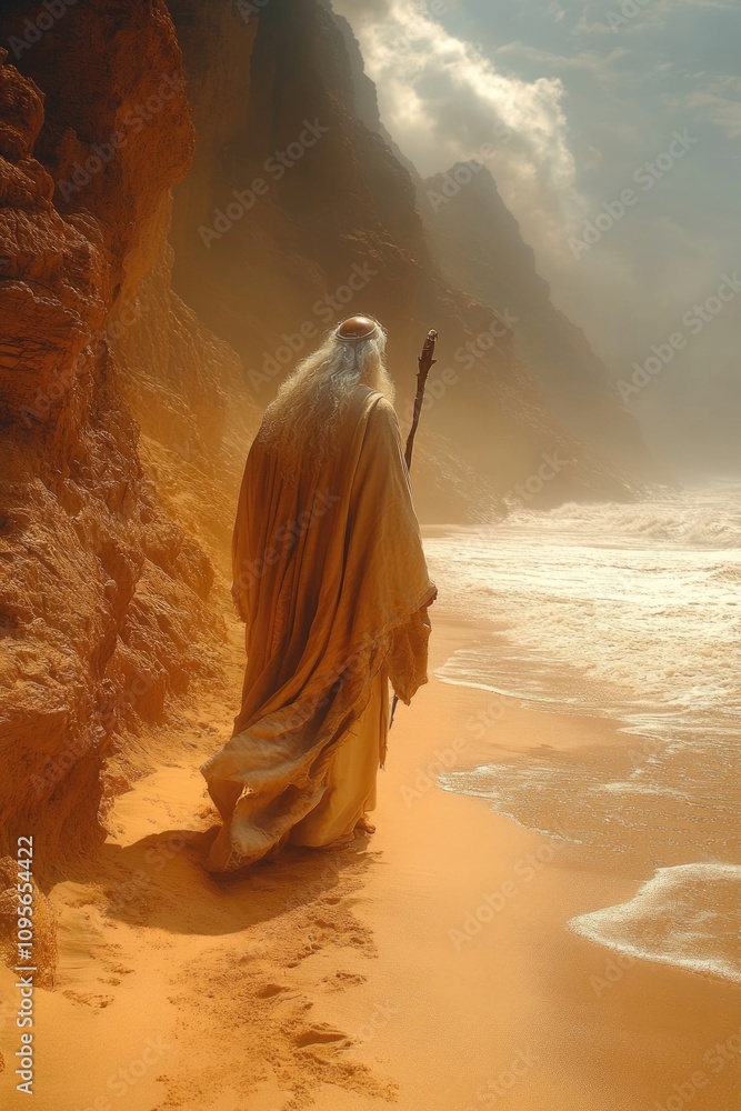 Biblical journey - Moses guiding Jews across desert, story of faith ...