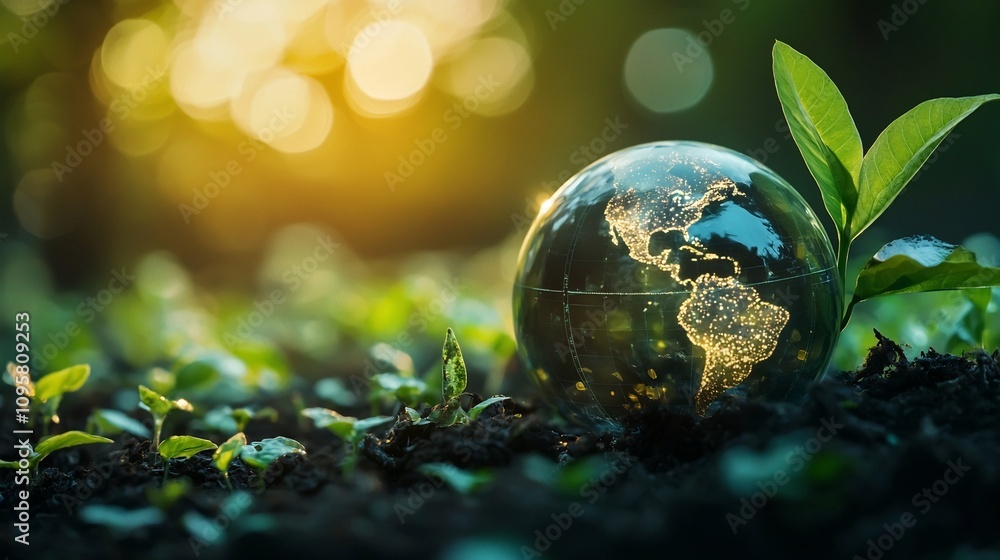 Glowing Earth with Ozone Focused Details and Environmental Preservation ...