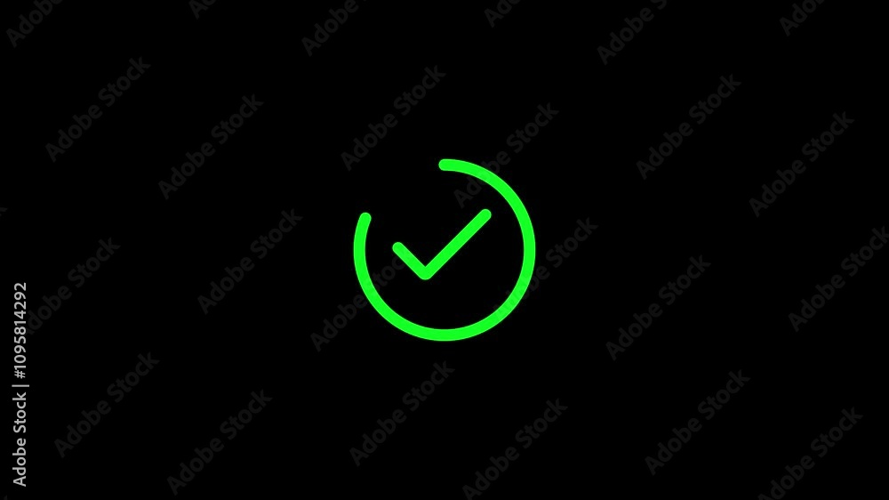 Video Loading animation with check mark icon.Isolated tick mark icon ...