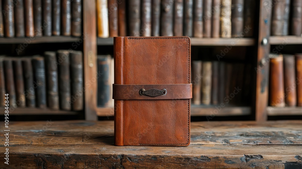 handmade leather concept. A bespoke leather notebook cover with a hand ...
