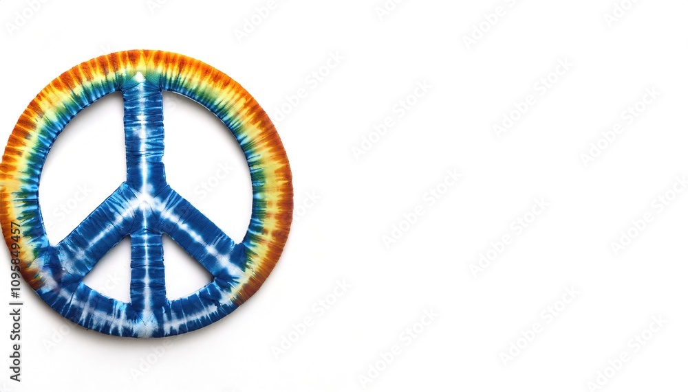 Tie dyed peace hippie 1960s groovy sign or symbol designed for the ...