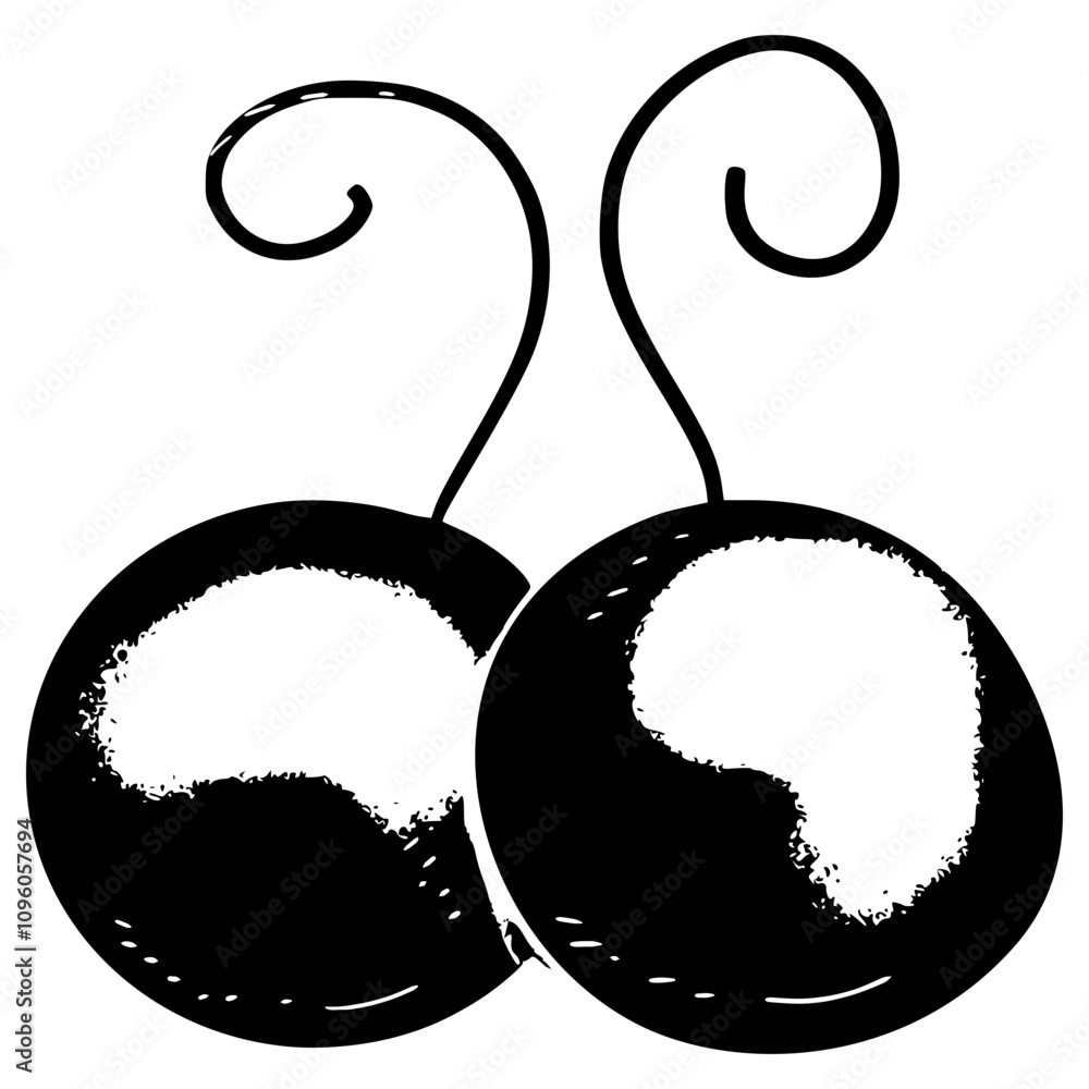 hand drawn cherry with bow coquette clipart, cute, y2k, aesthetic, bows ...