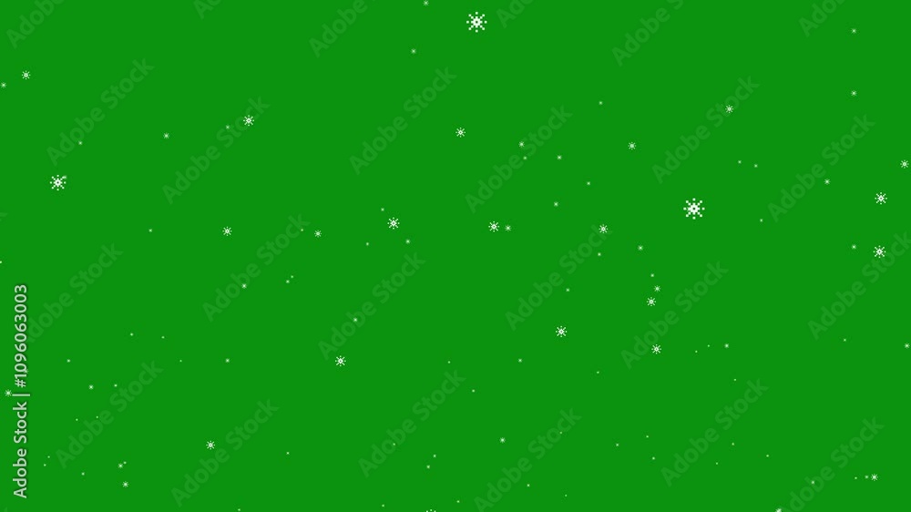 Snowfall overlay across a green background. Pixel art winter falling ...